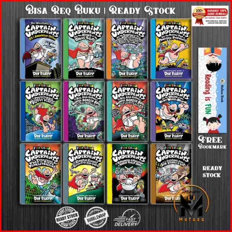Jual Baru!! Captain Underpants (12 Book Series) By Dav Pilkey (english ...