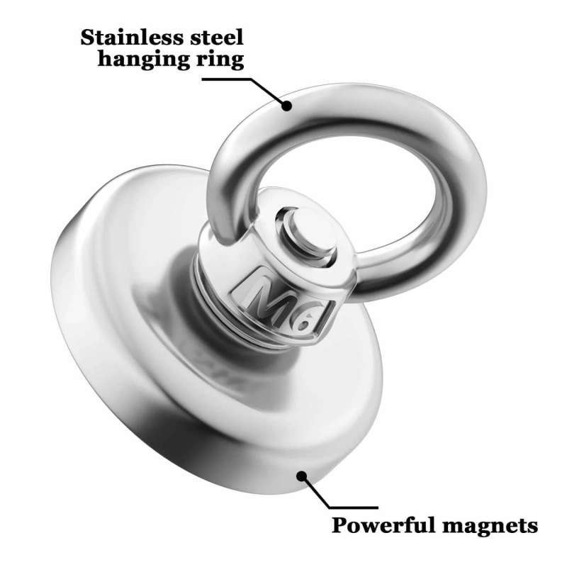 Jual Hysamta Magnet Gantungan Round Hook Strong Neodymium 46kg 36mm M6 ...
