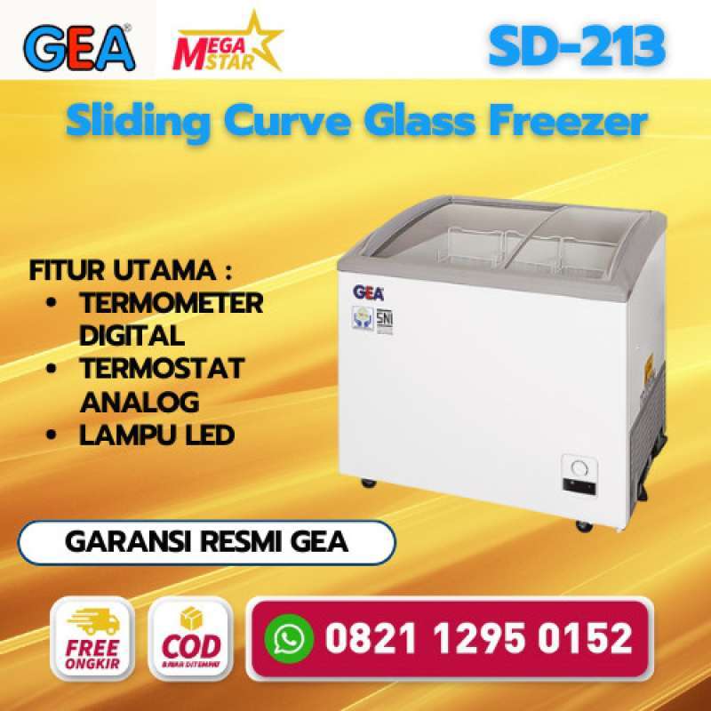 Promo Gea Sliding Curved Glass Freezer Sd213 Kulkas Ice Frozen Food Sd 213 Baru Diskon 2% Di ...