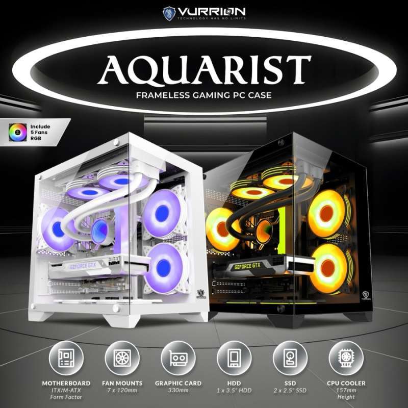 Jual Casing Pc Gaming Vurrion Aquarist - Itx/m-atx Di Seller ...