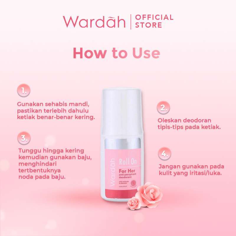 Jual Wardah Roll On For Her Deodorant 60ml / Anti Perspirant Di Seller ...