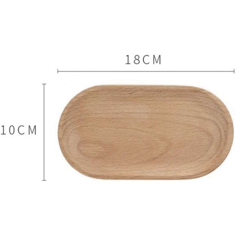 Jual Kuelxv Piring Kayu Solid Oval Japanese Wooden Dessert Plate 1pcs ...