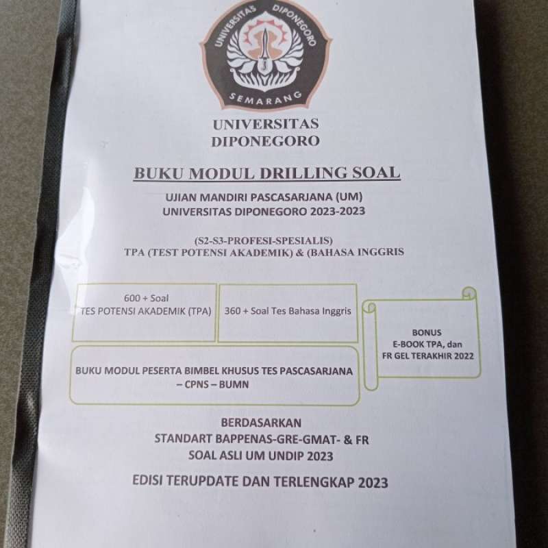 Jual Buku Soal Ujian Mandiri Um Pascasarjana Undip S2 S3 Ekstensi ...