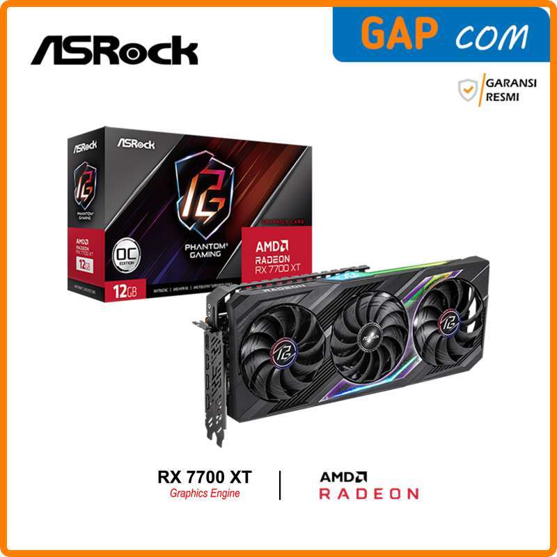 Jual Vga Asrock Amd Radeon Rx 7700 Xt Phantom Gaming Oc 12gb Gddr6 ...