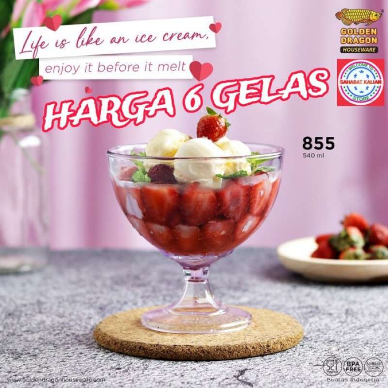 Promo Gelas Es Teler Golden Dragon 855 540ml 1 Box Isi 6 Pcs Diskon 23% Di Seller Jaya Raharja ...