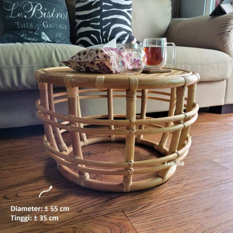 Promo Meja Tamu Rotan Lusiosb Meja Kopi Anyaman Bambu Rattan Table Sale Diskon 12% Di Seller ...