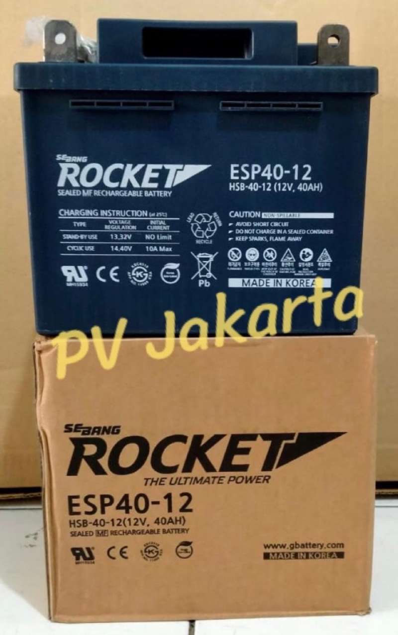 Promo Aki Rocket Esp40-12 Vrla 12v 42ah Baterai Accu Rocket Esp 40-12 Diskon 23% Di Seller ...
