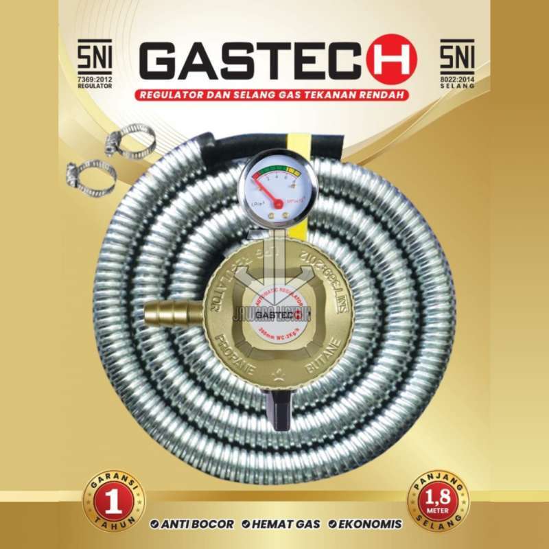 Jual Gastech Regulator Selang Gas Flexible 1,8m 1.8m Meter Tekanan Rendah - Selang Saja Di ...