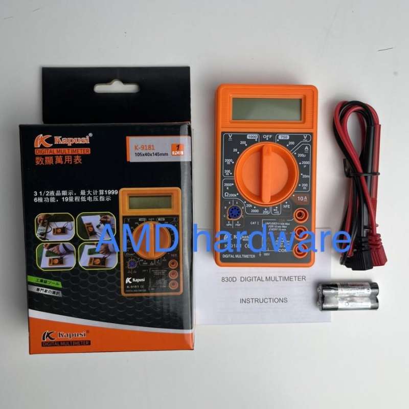 Jual Multimeter Digital Clamp Multi Tester Baterai Avo Meter 1000 V ...
