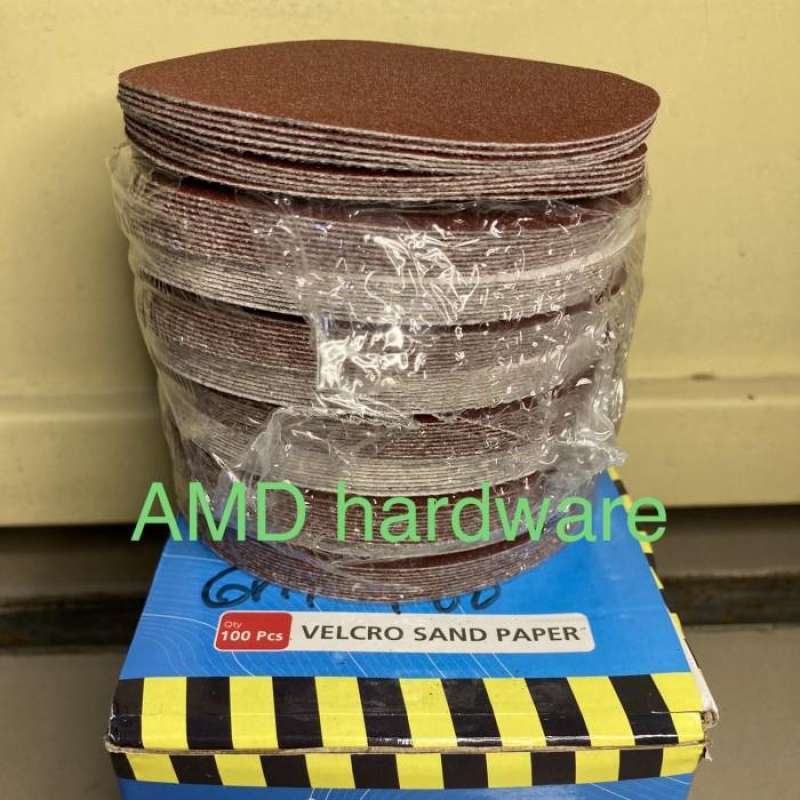 Jual Kertas Amplas Bulat Velcro 4in #60 #100 Halus Kasar Sand Paper ...