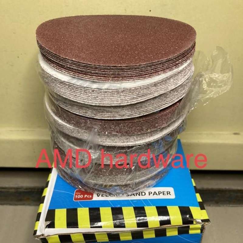 Jual Kertas Amplas Bulat Velcro 4in #60 #100 Halus Kasar Sand Paper ...