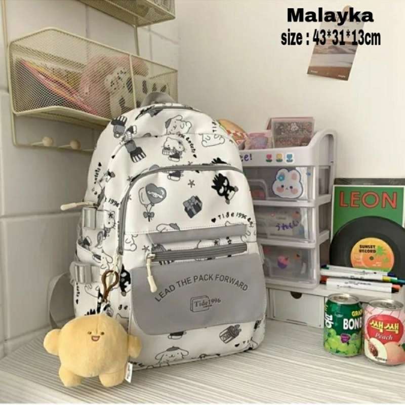 Promo Tas Sekolah Anak Perempuan Sd Dan Smp Model Lucu Korea Style - Ungu - Putih Diskon 11% Di ...