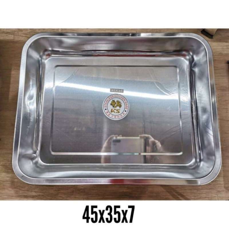 Promo Nampan Stainless / Tray Stainless 45cm X 35cm X 7cm Diskon 23% Di Seller Nishimu Store ...