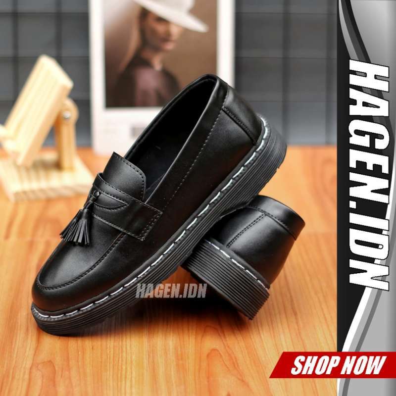 Promo Dammam Sepatu Docmart Loafers Formal Hitam Pantofel Kerja Casual ...