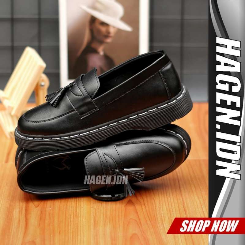 Promo Dammam Sepatu Docmart Loafers Formal Hitam Pantofel Kerja Casual ...