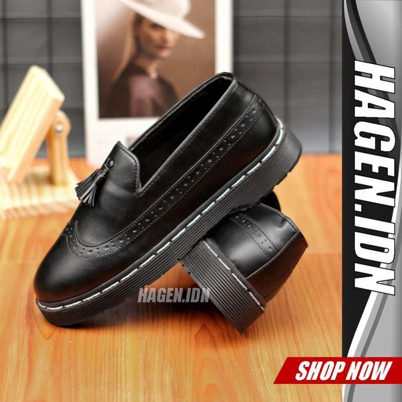 Promo Dammam Sepatu Docmart Loafers Formal Hitam Pantofel Kerja Casual ...