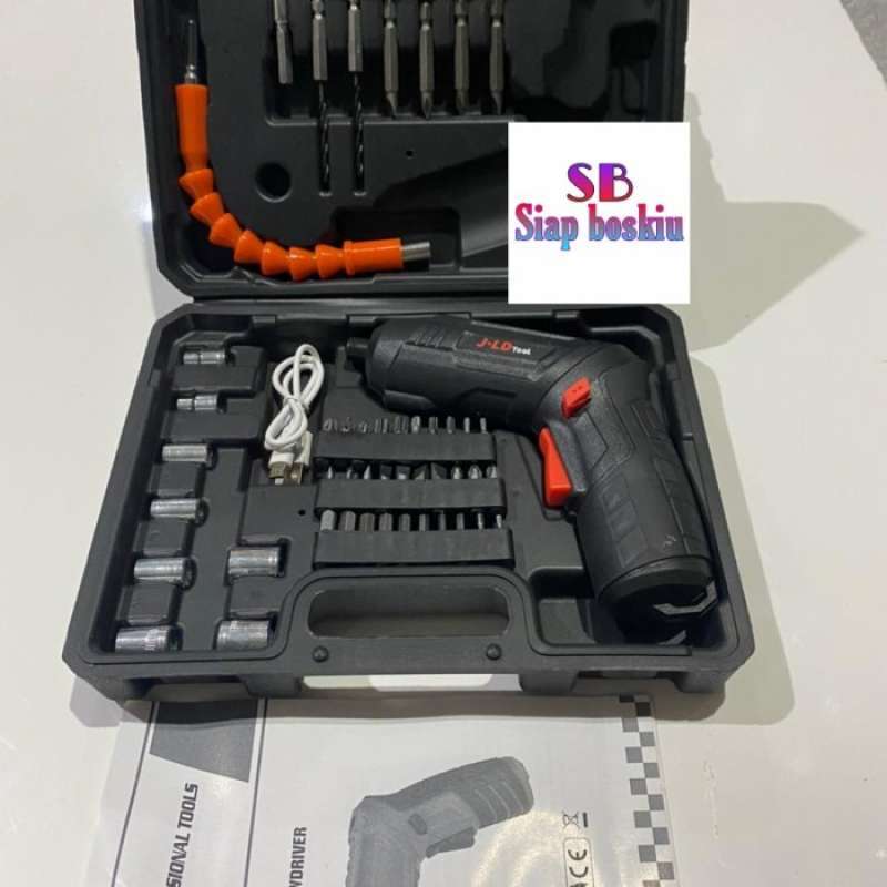 Promo Bor Obeng Cordless Screwdriver Full/toolkit 4.2v Jld 47pcs Diskon ...