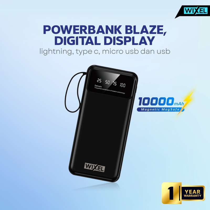 Promo Wixel Powerbank Blaze Led Digital Display 10000mah 3a 22.5w Fast ...