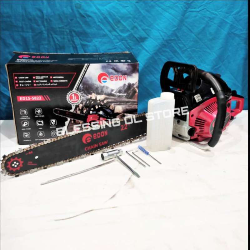 Promo Mesin Chainsaw 22 Inch Edon 2 Tak Gergaji Potong Kayu Pohon Chain ...