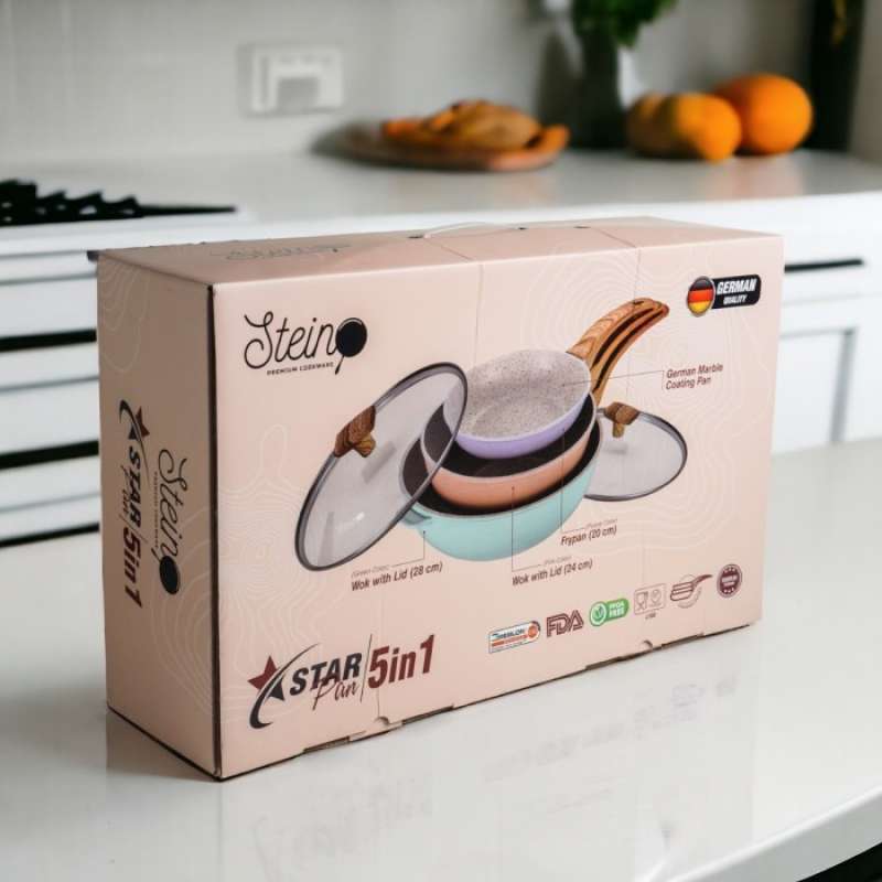 Promo Panci Set Stein Cookware Star Pan 5 In 1 Diskon 23% Di Seller ...