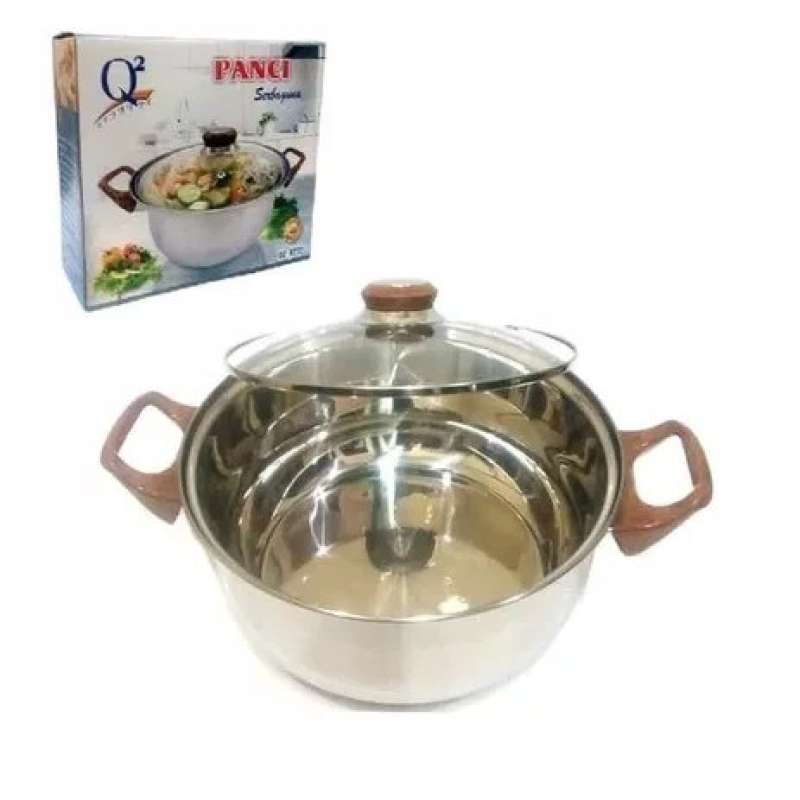 Promo Panci Kuah Rebus Masak Q2 20 Cm Stainless Soup Pot Pan Diskon 23% ...
