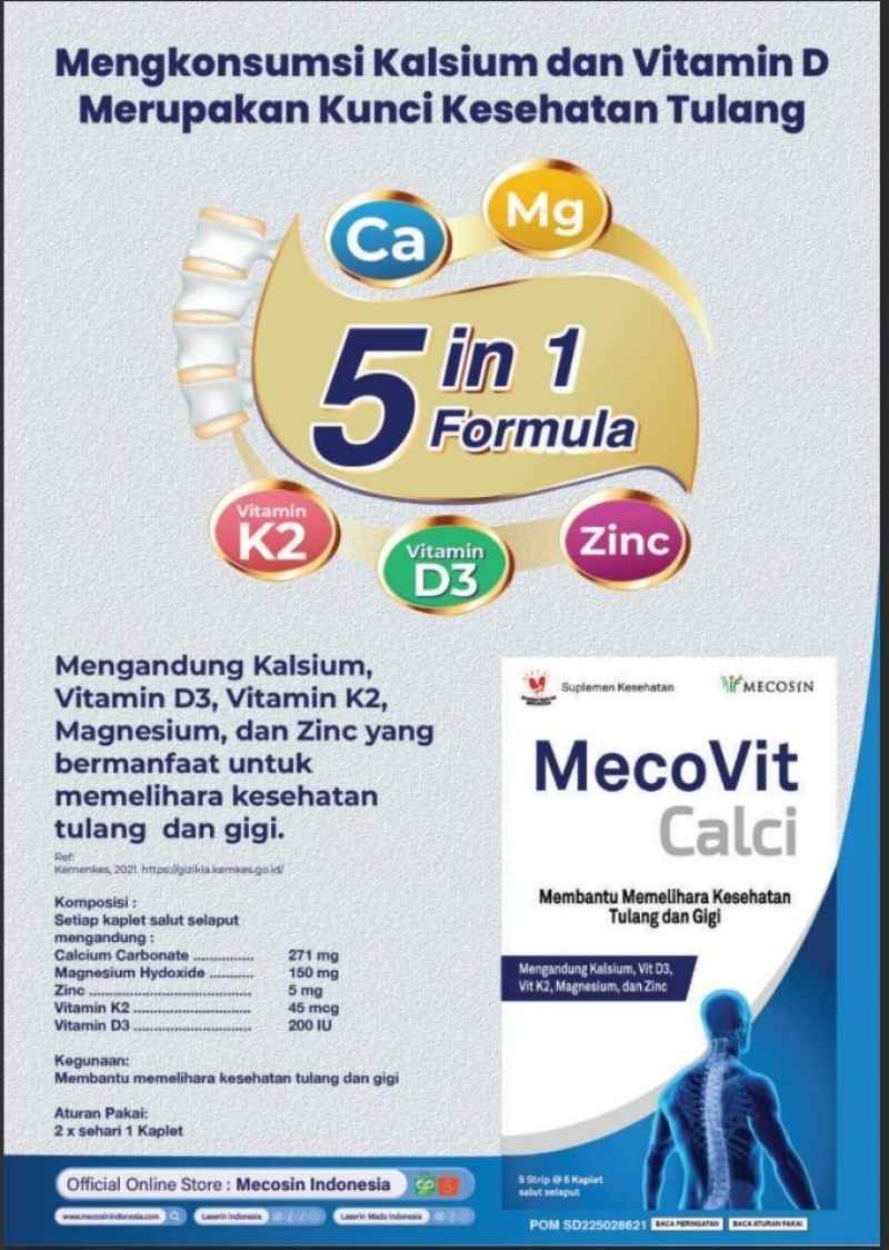 Jual Mecovit Calci Kalsium Vit D3 Vit K2 Magnesium Zinc Di Seller ...