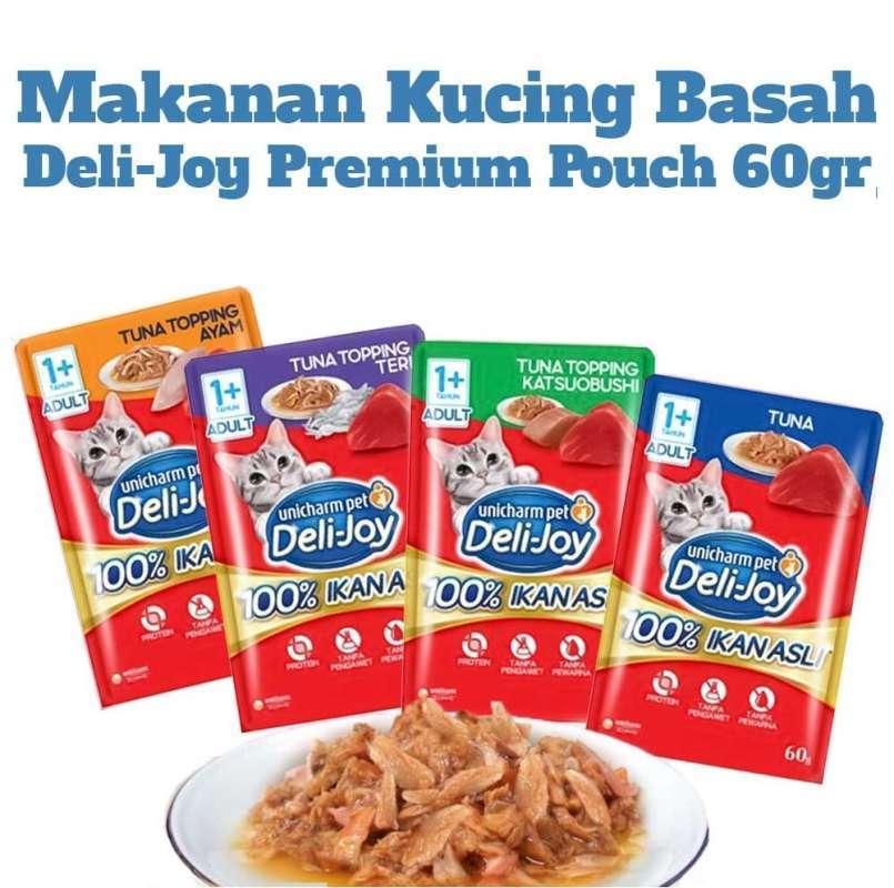 Jual Deli-joy Pouch Adult & Kitten Wet Cat Food 60gr / Makanan Basah ...