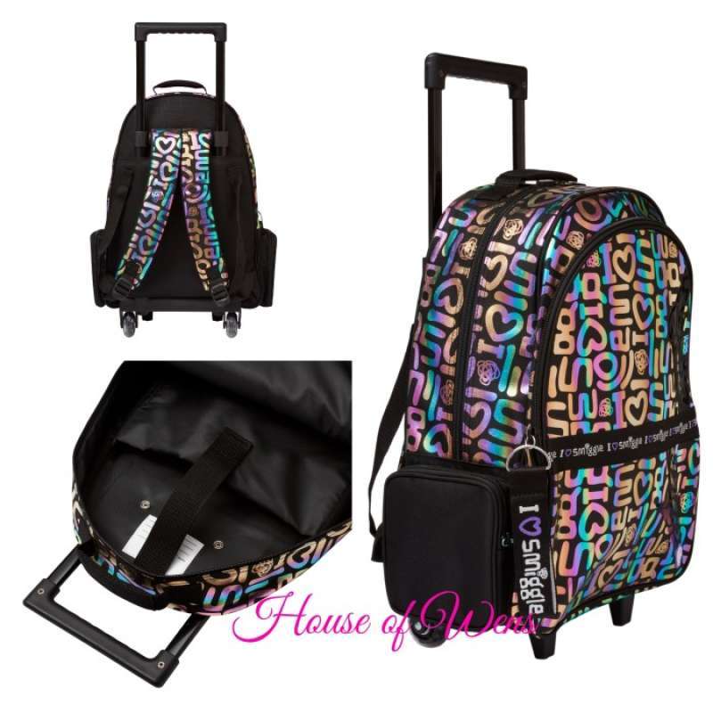 Jual Smiggle Smiggler Trolley Backpack With Light Up Wheel Original ...