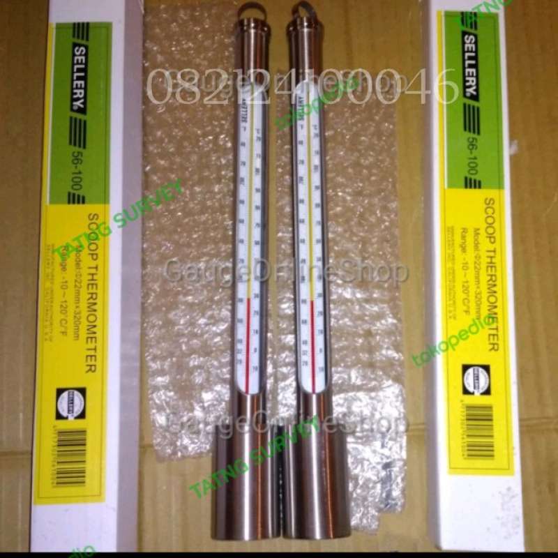 Jual Termometer Scoop Stainless 22 Mm X 320 Mm - Range : 10 - 120 C/f ...