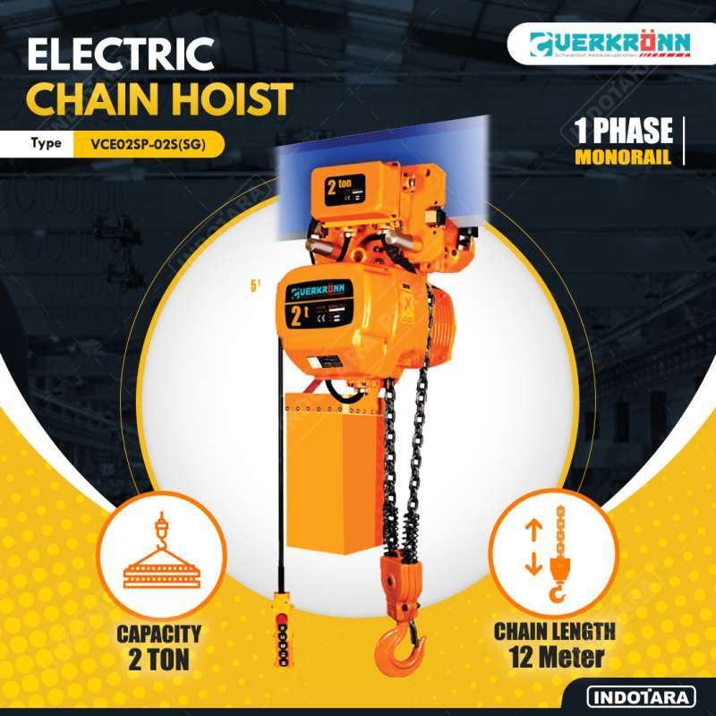 Jual Electric Chain Hoist Single Phase Monorail 2 Ton Verkronn Vcet02sp ...