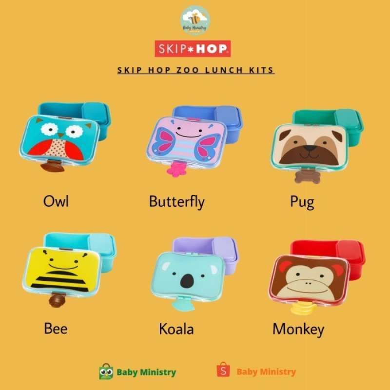 Jual Skiphop Zoo Lunch Kits / Tempat Makan Anak Sekolah / Kotak Bekal / Original Skip Hop ...