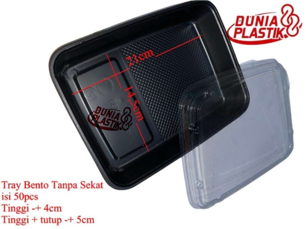 Jual Isi50pcs Mika Tray Bento Sekat Partisi Kotak Box Kemasan Plastik ...