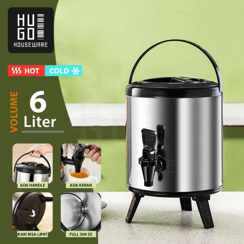 Jual Hugo Dispenser Termos Air Stainless Steel Dengan Keran Milk Tea ...