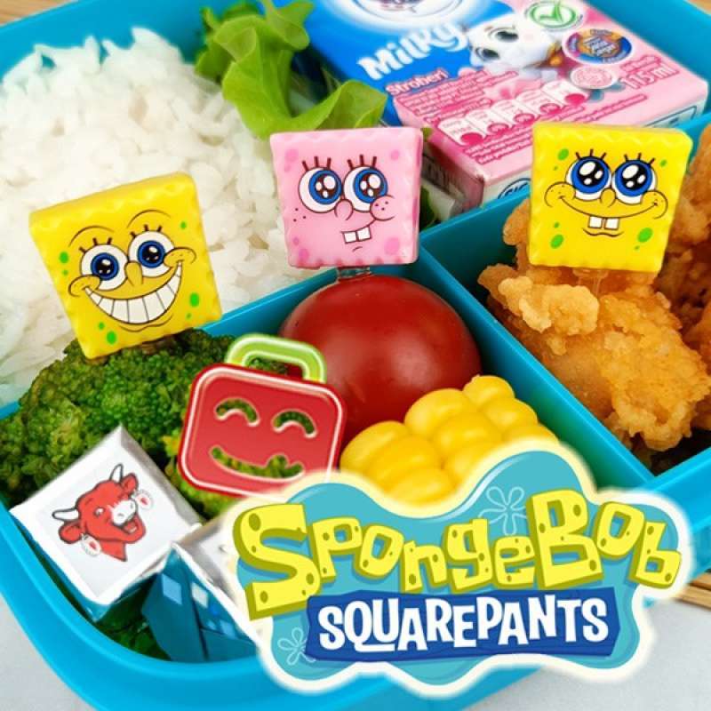 Jual Rare Cute Bento Food Picks Spongebob Bekal Anak Tusukan Pick - 1/2 ...
