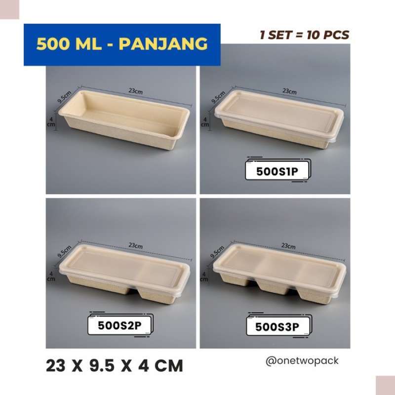 Jual Ptr (10 Pcs) Wheat Straw Bagasse Box 500 / 700 / 1000 Ml Terbaru Di Seller Crown ...