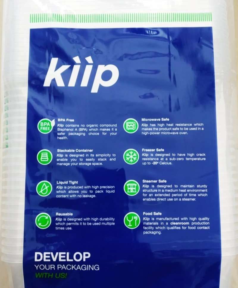 Jual Kotak Makan Plastik Bening Persegi Thinwall Square 3000 Ml Kiip