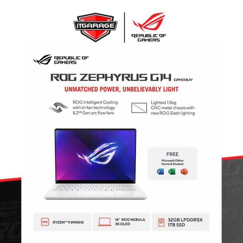 Jual Asus Rog Zephyrus G14 Ga403uv-r946ol7w-o | R9-8945hs/32g/1tb ...