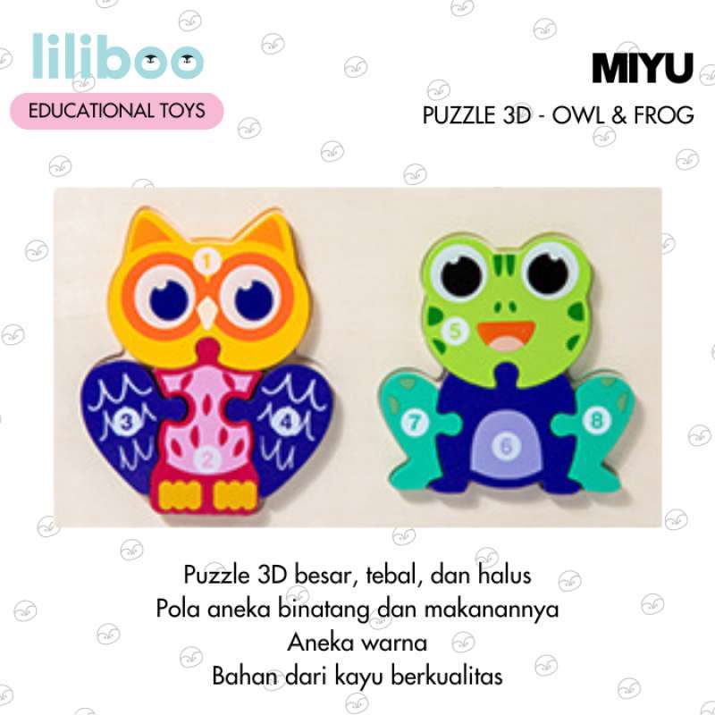 Promo Liliboo Miyu Mainan Edukasi Anak Montessori Puzzle Balok Kayu 3d ...