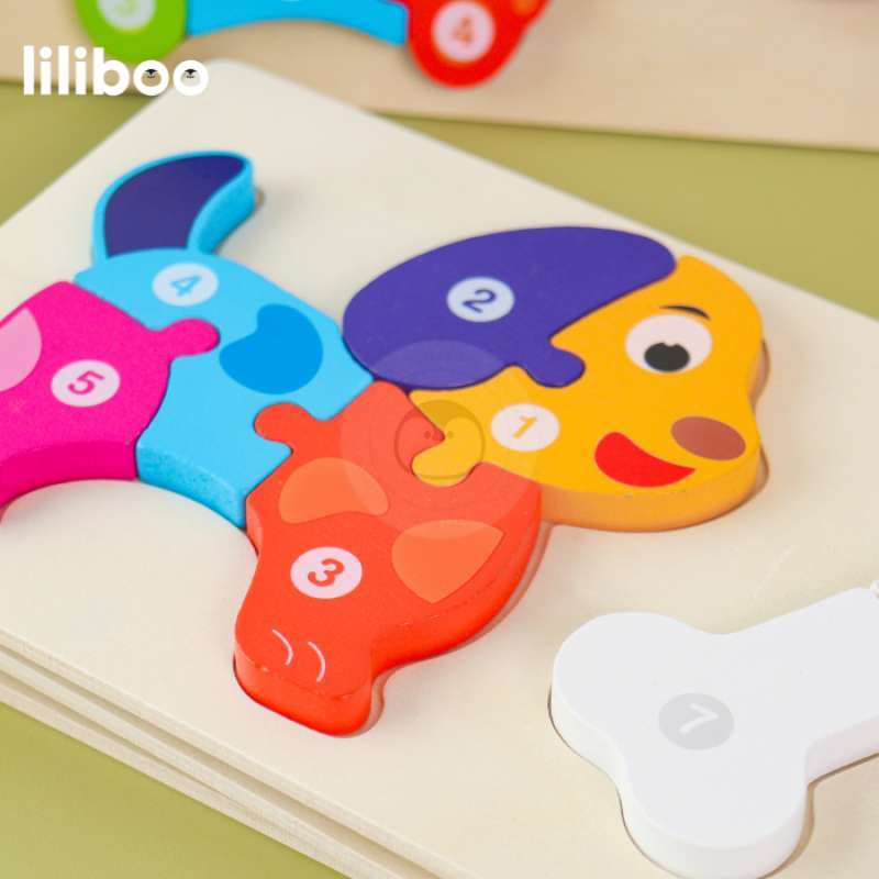 Promo Liliboo Miyu Mainan Edukasi Anak Montessori Puzzle Balok Kayu 3d ...