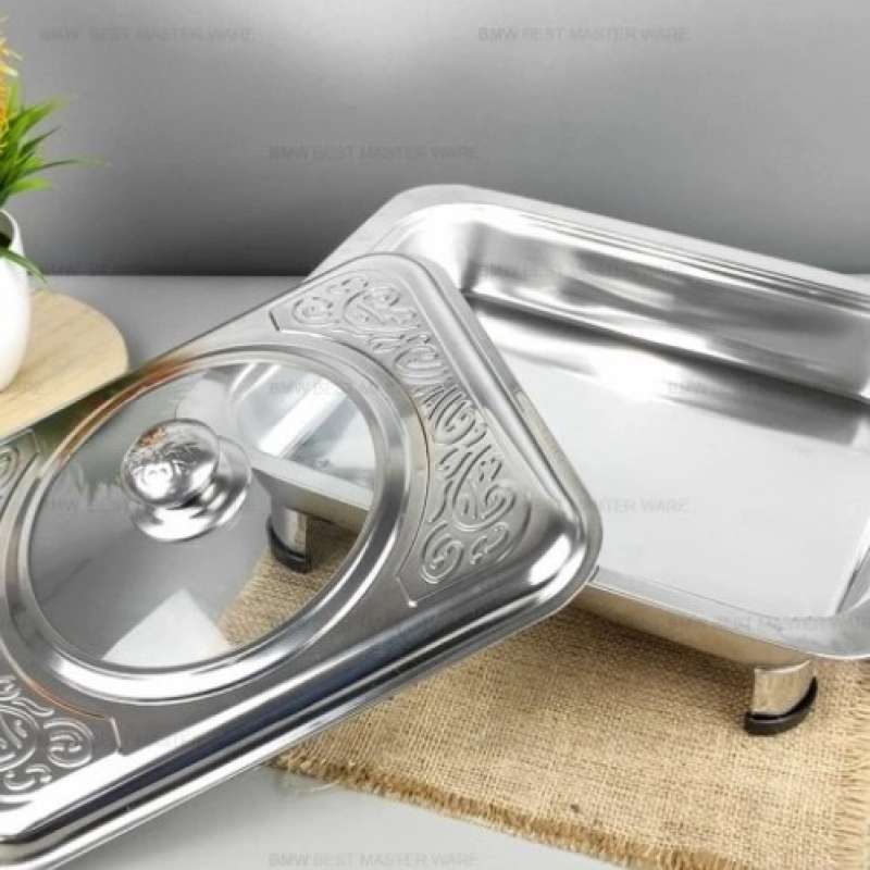 Jual Fast Food Dish Tray Prasmanan/ Baking Tray Tutup Full Kaca - Full ...