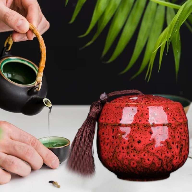 Jual Tea Leaves Jar Ceramic Storage Airtight Toples Keramik Simpan Teh ...