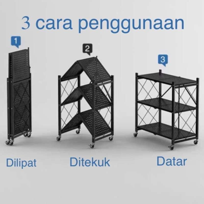 Jual Ceo Rak Microwave Stainless Steel Beroda Rak Dapur Tingkat ...