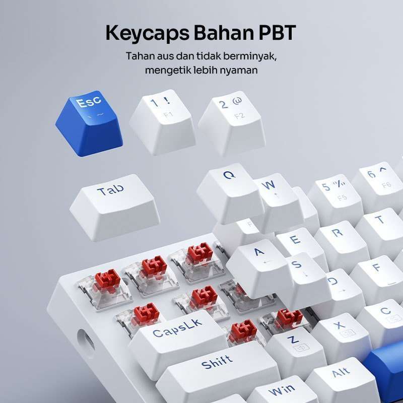 Promo Robot Workmate 4 Mechanical Wired Keyboard Gaming 63 Keys Pbt ...