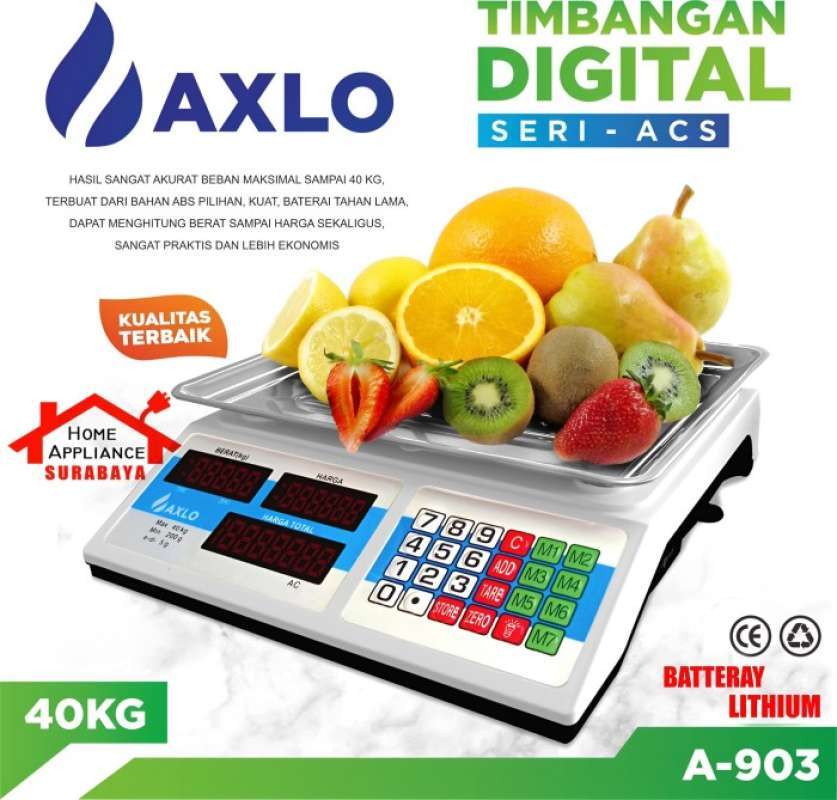 Jual Axlo Digital Computing Scale 40kg Double Display Timbangan Buah A-940 - Axlo A940 40kg Di ...