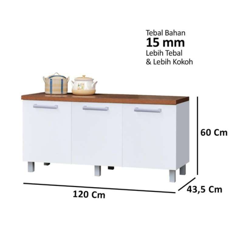 Jual Kitchen Set Idea Indiana Lemari Kabinet Dapur Kayu Putih Bawah Bci ...