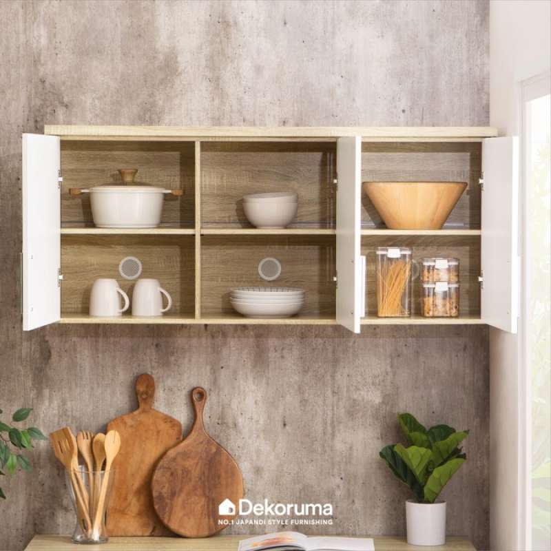 Jual Dekoruma Rak Atas Dapur Kecil 3 Pintu Minimalis - Cubic Elena Ksa ...