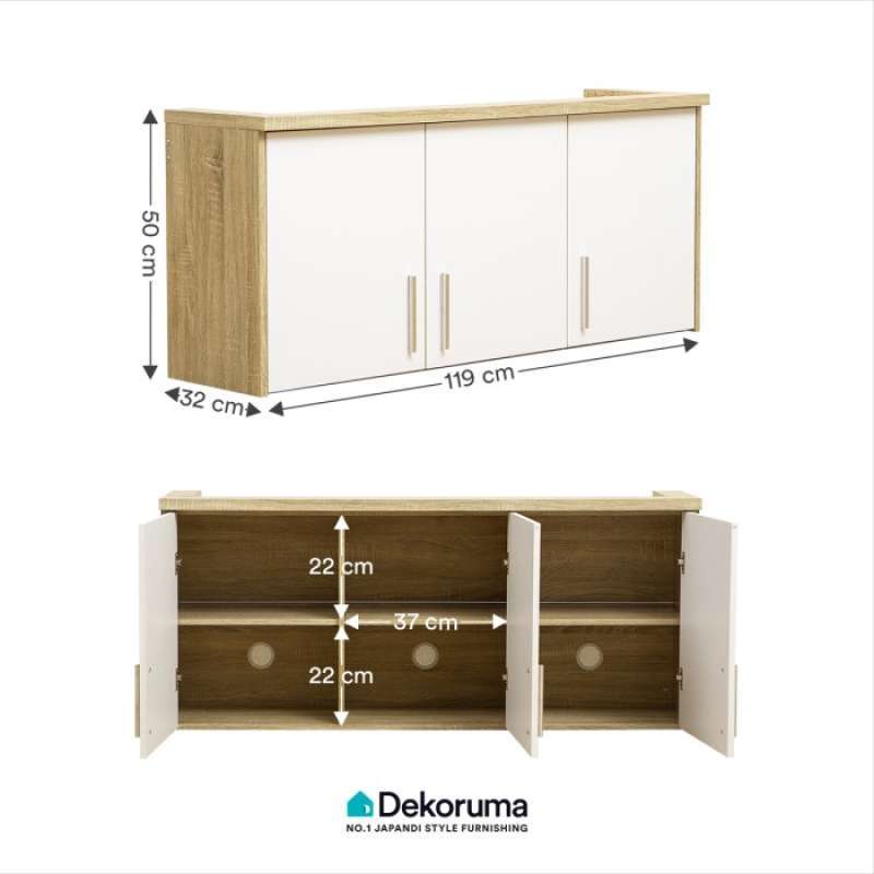 Jual Dekoruma Rak Atas Dapur Kecil 3 Pintu Minimalis - Cubic Elena Ksa ...