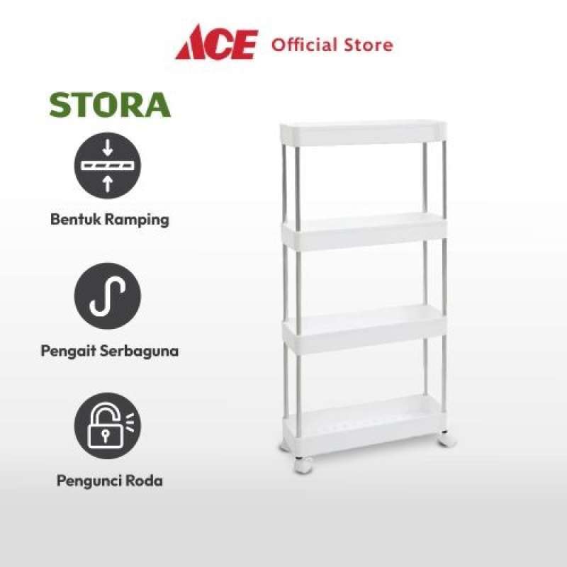 Jual Ace - Stora Rak Troli Slim 4 Tingkat - Putih Di Seller Sentry ...