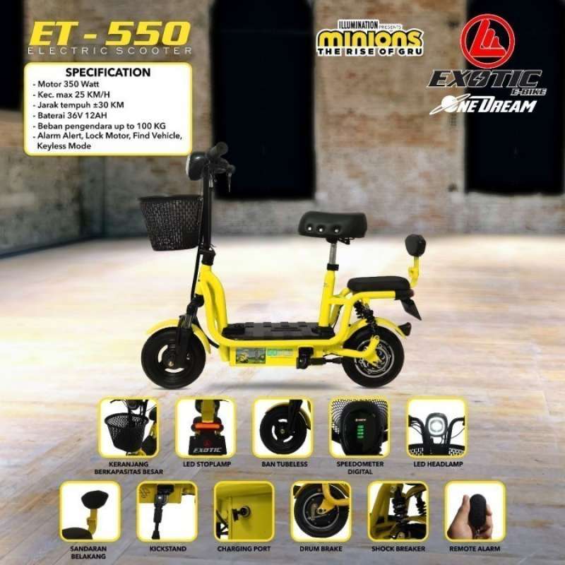Jual Sepeda Listrik Scooter Et 550 Minions Exotic - Garansi Resmi ...