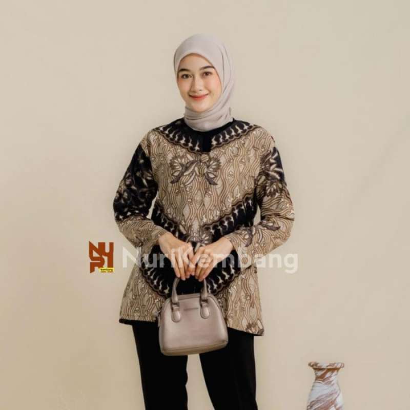 Promo Batik Wanita Asj Sa Hrb026 Cepoko Kemeja Hitam Pendek - Sopal ...